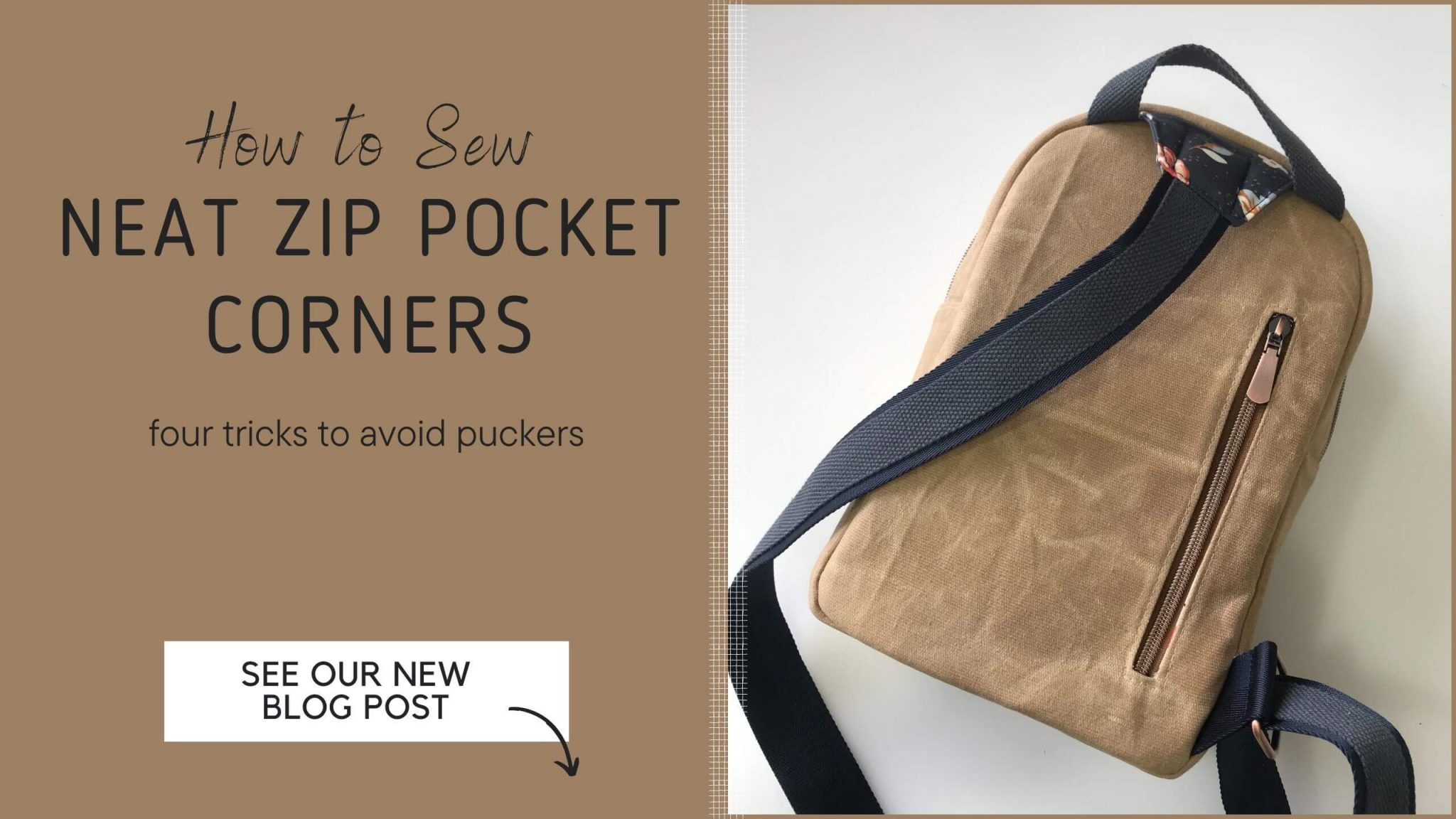 How to: Sew Neat Zip Pocket Corners - Country Cow Designs Blog