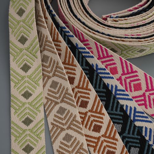 38mm Chevron Patterned Webbing - Various Colours | Country Cow Designs