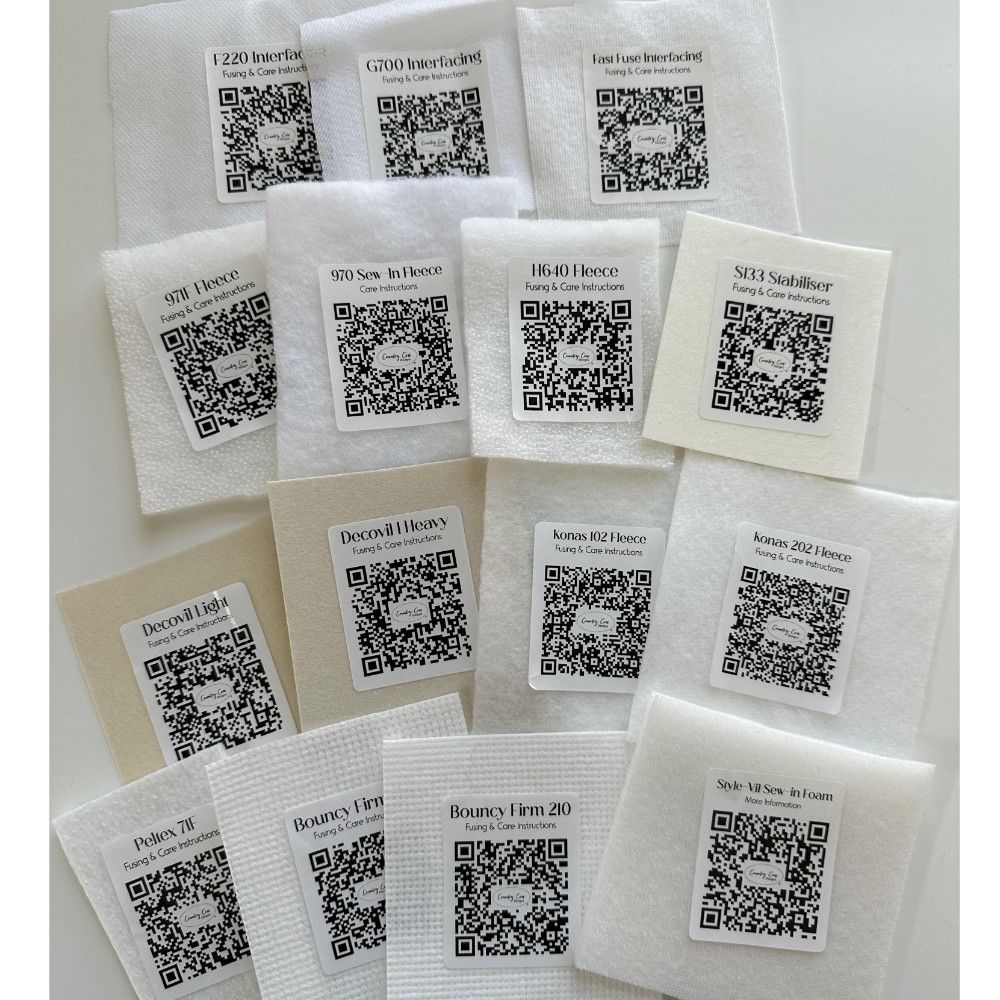 Sample Pack of Interfacing and Stabilisers | Country Cow Designs