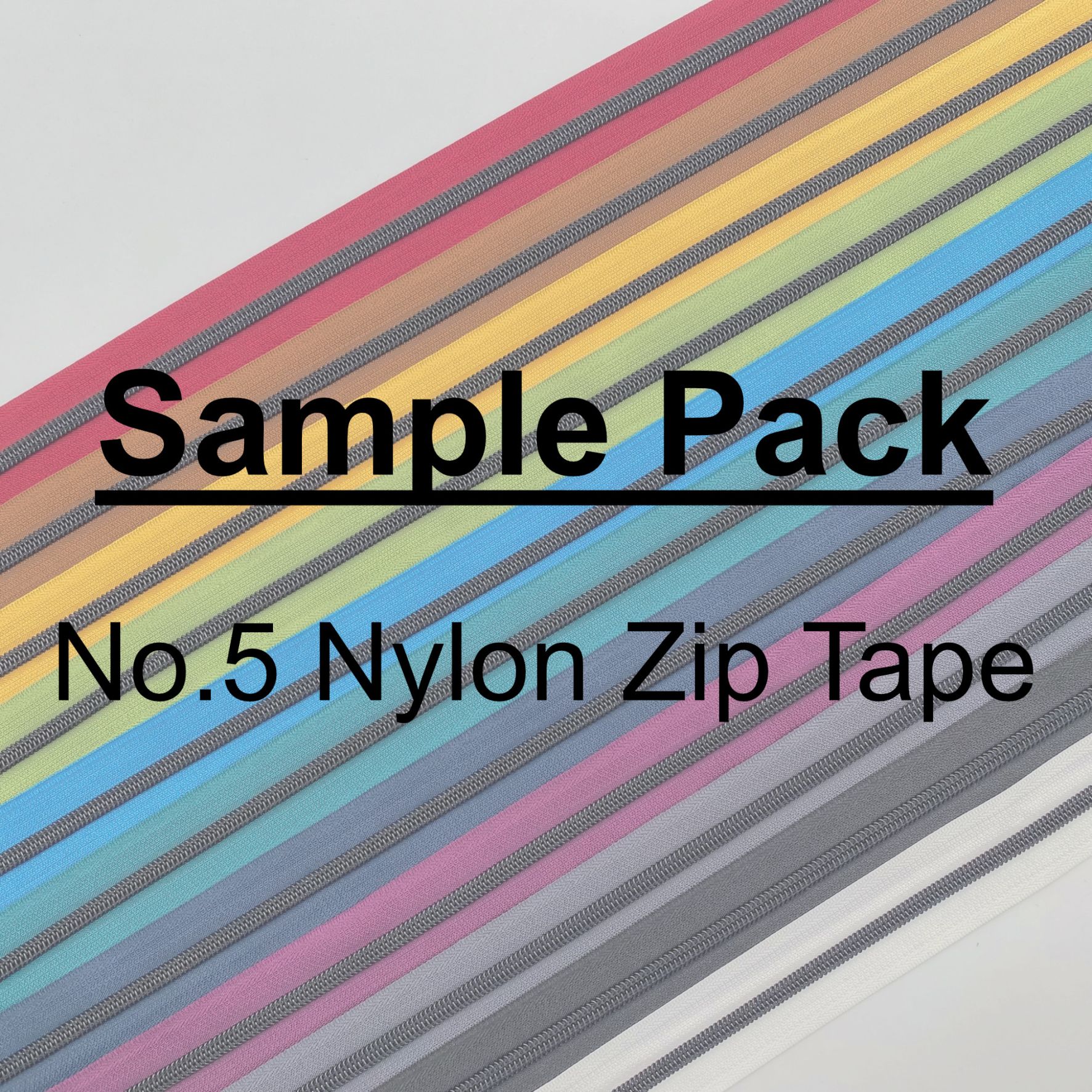 Colour Sample Pack No.5 Nylon Zip Tape - Black Teeth | Country Cow Designs